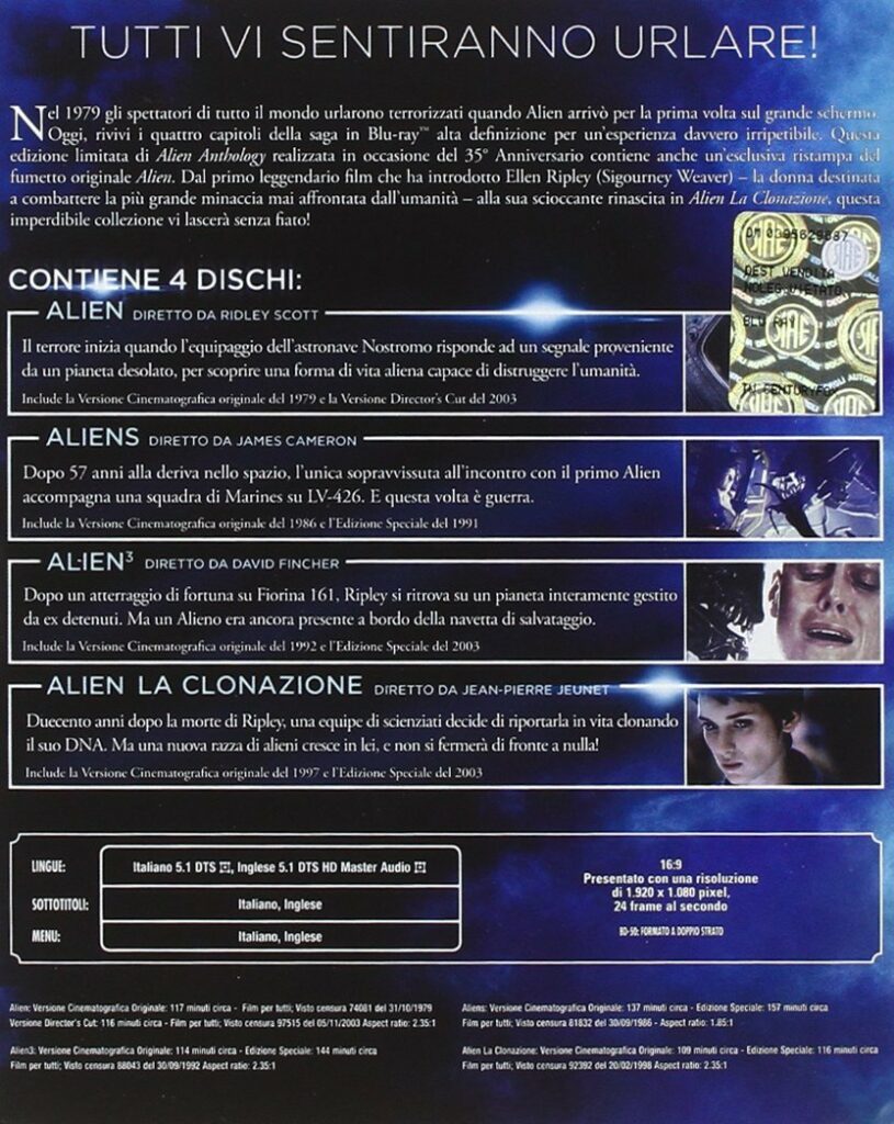 Alien 35° Anniversario – Edizione Limitata con Fumetto (Blu-Ray ...
